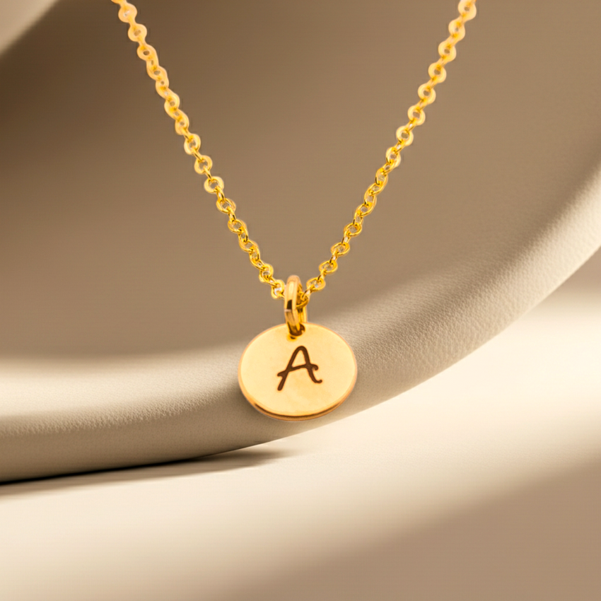 Tiny Initial Circle Necklace, 1 Charm | Hotmixcold | Custom Initial ...