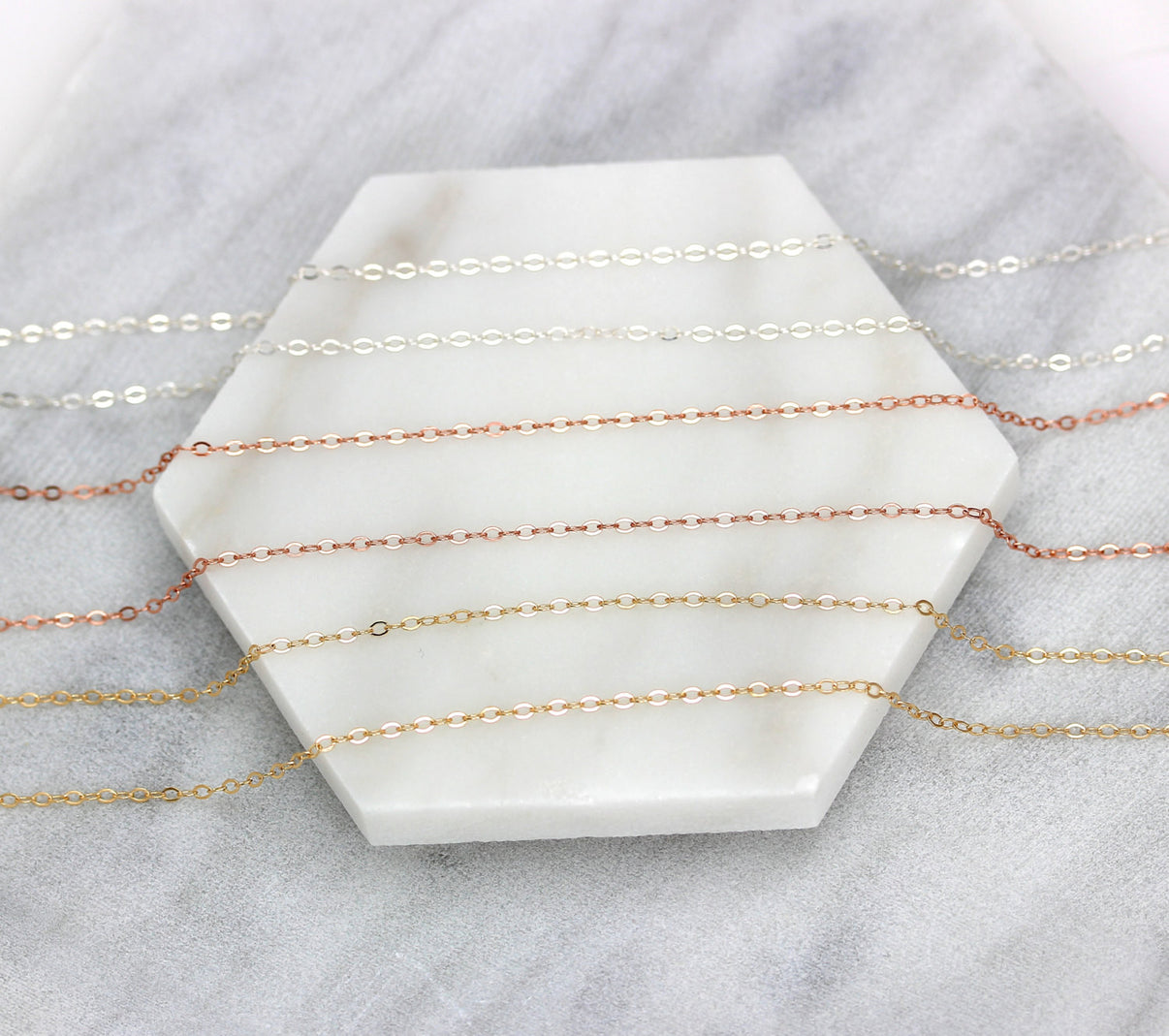 Delicate thin chain necklace, Hotmixcold, Dainty Plain Chain Necklace ...